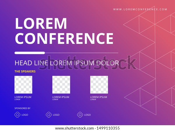 Modern Conference Background Flyer Layoutminimal Geometric: เวกเตอร์ ...