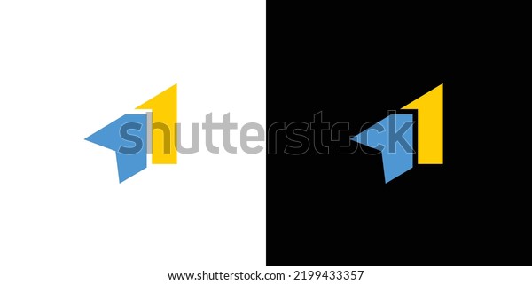 Modern Cool Number 1 Combination Direction Stock Vector (Royalty Free ...