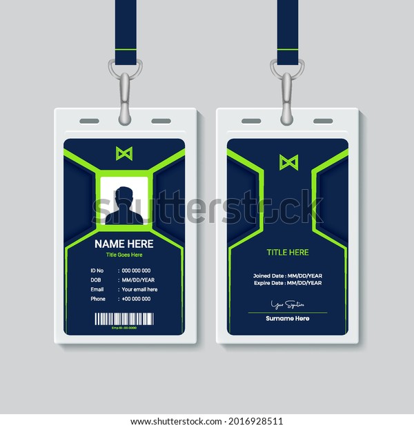 Modern Corporate Id Card Design Stock Vector (Royalty Free) 2016928511 ...