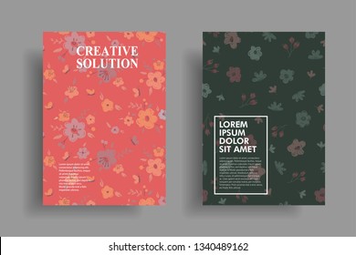 Modern Cover Design Template Leaf Flower Stock Vector (Royalty Free ...