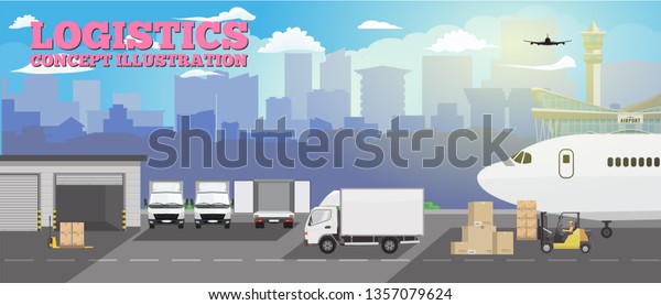 Modern Creative Delivery Shipping Logistics Service Stock Vector ...