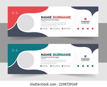 Modern Creative Email Signature Design Template Stock Vector (Royalty ...
