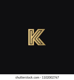 Geometric Pattern Golden Colour K Letter Stock Vector (Royalty Free ...