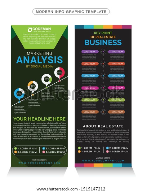 Modern Creative Looking Infographic Template Poster Stock Vector ...