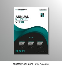 Modern Creative Wave Annual Report Design Stock Vector (Royalty Free ...