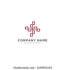Modern Cross Line Logo Template Design Stock Vector (Royalty Free ...