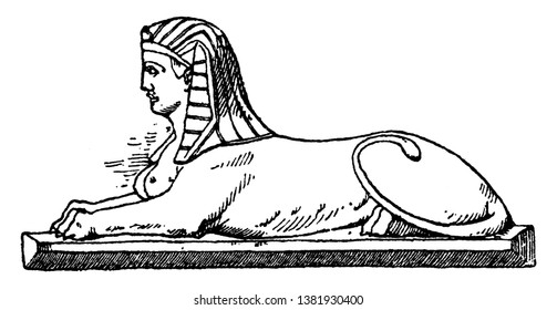 Modern Crouching Sphinx Modern Design Bust Stock Vector (Royalty Free ...