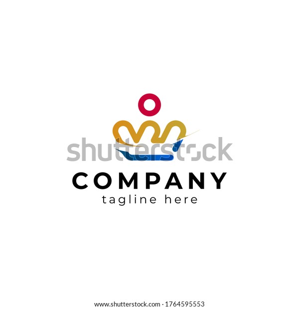 Modern Crown Circle Logo Design Template Stock Vector (Royalty Free ...
