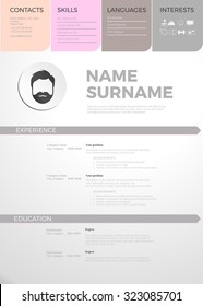 Vektor Stok Modern Cv Resume Vertical Template (Tanpa Royalti ...