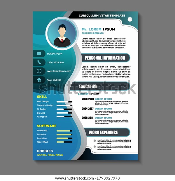 Modern Cv Resume Template Layout Design 库存矢量图（免版税）1793929978
