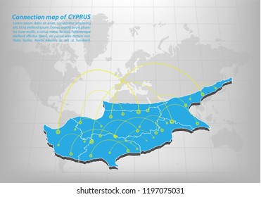 Modern Cyprus Map Connections Network Design Stock Vector (Royalty Free ...