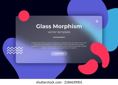 Modern Dark Background Glass Morphism Vector Stock Vector (Royalty Free ...