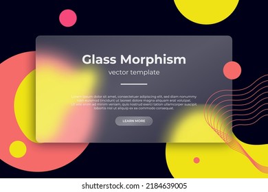 Modern Dark Background Glass Morphism Vector Stock Vector (Royalty Free ...