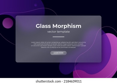 Modern Dark Background Glass Morphism Vector Stock Vector (Royalty Free ...
