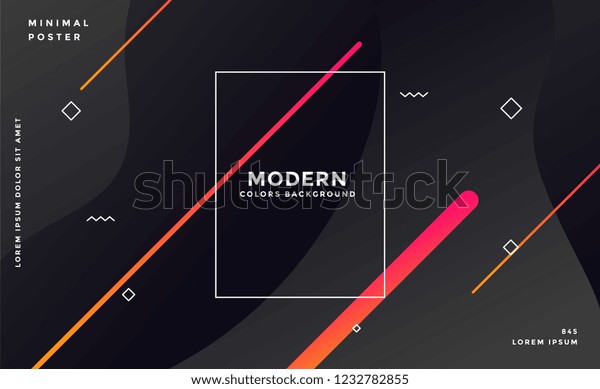 Modern Dark Memphis Style Black Background Stock Vector (Royalty Free ...