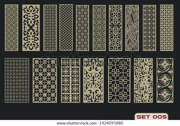 Modern Decorative Set 5 Laser Cut Stock Vector (Royalty Free) 1424095880