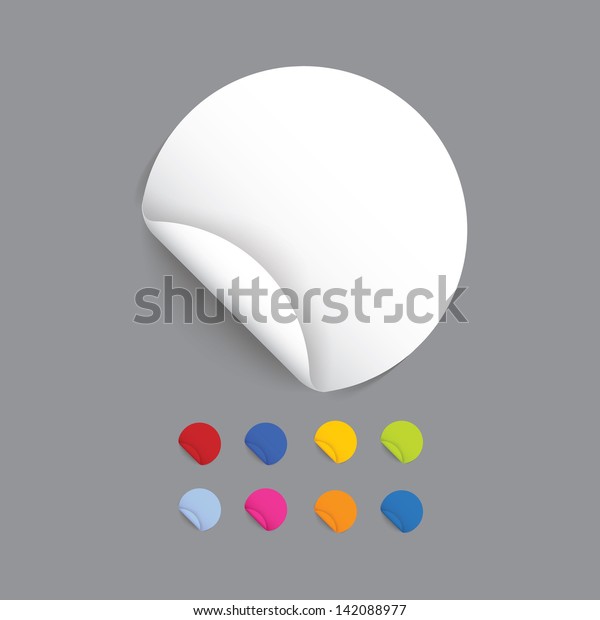 Modern Design Realistic Stickers Rolled Stickers Stock Vector (royalty