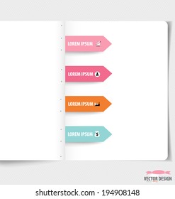Modern Design Template Notebook Ribbons Infographics Stock Vector ...