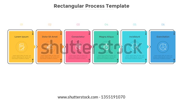 Modern Diagram 6 Colorful Rectangular Elements Stock Vector (Royalty ...