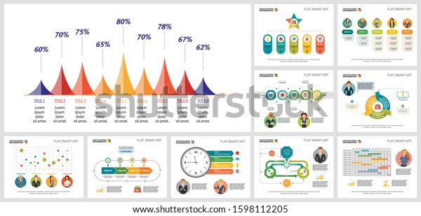 Modern Diagrams Layout Set Development Report Stock Vector (Royalty ...