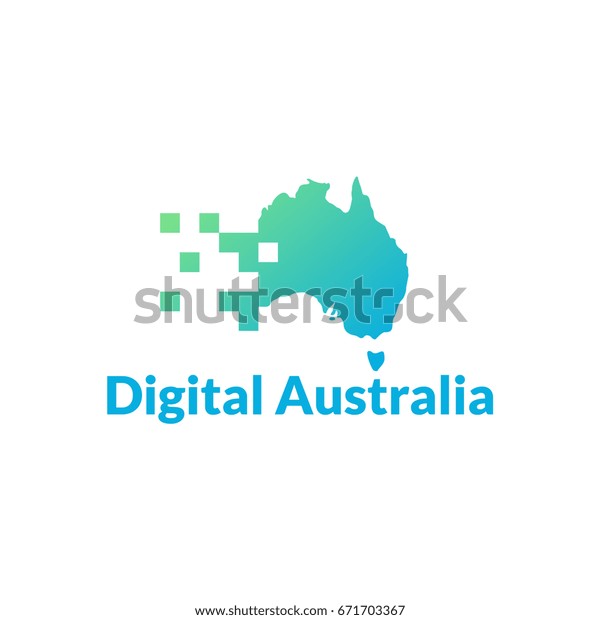 Modern Digital Australia Logo Template Designs Stock Vector (Royalty ...
