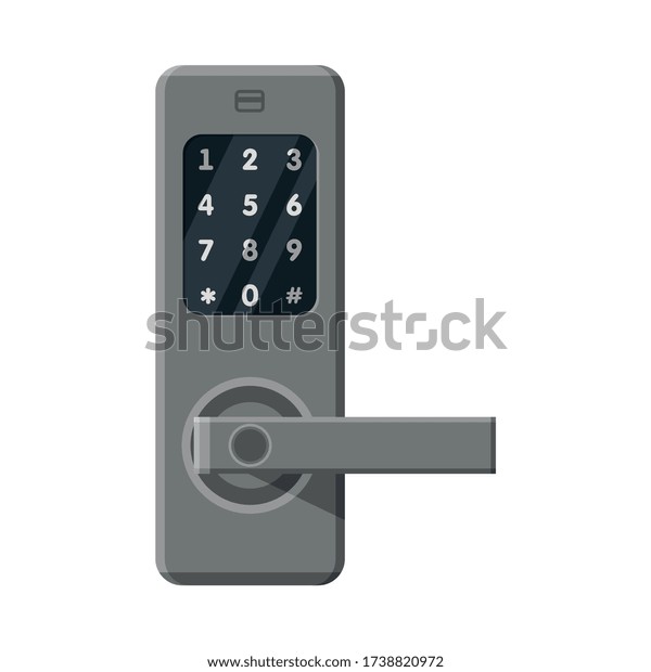 Modern Digital Door Handle Electronic Lock Stock Vector (Royalty Free ...