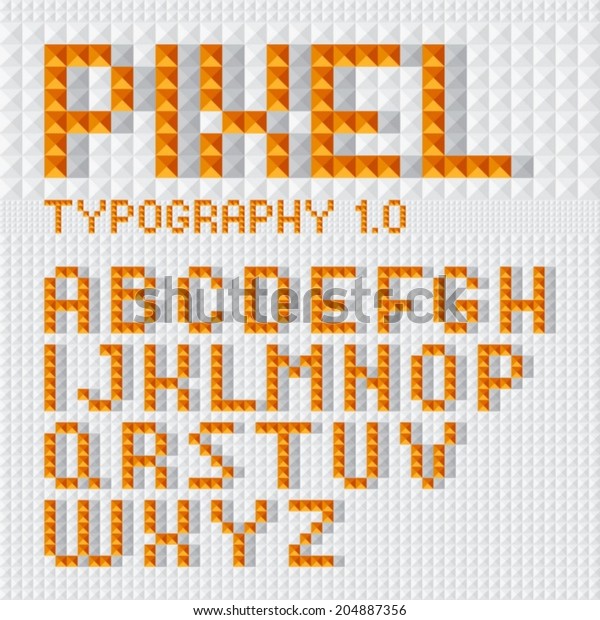 Modern Digital Font Made Pyramid Pixels Stock Vector (Royalty Free ...