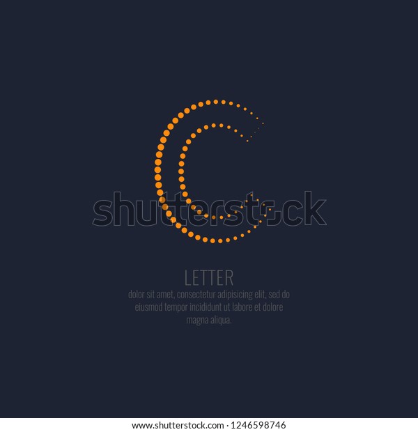 Modern Dotted Letter C Latin Alphabet Stock Vector (Royalty Free ...