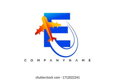 Modern E Letter Flying Logistic Travel Stock Vector (Royalty Free ...