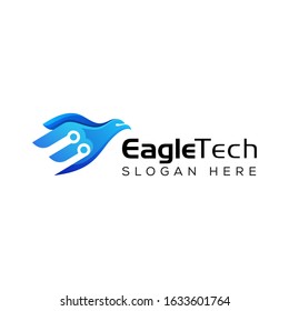 Modern Eagle Tech Flying Logo Technology Stock Vector (Royalty Free ...