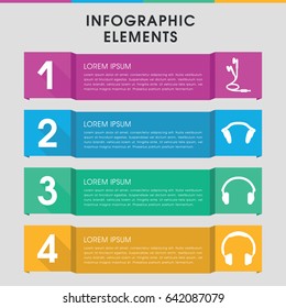 Modern Earphone Infographic Template Infographic Design Stock Vector ...