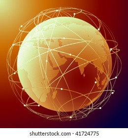 Modern Earth Web Satellites Stock Vector (Royalty Free) 41724775 ...