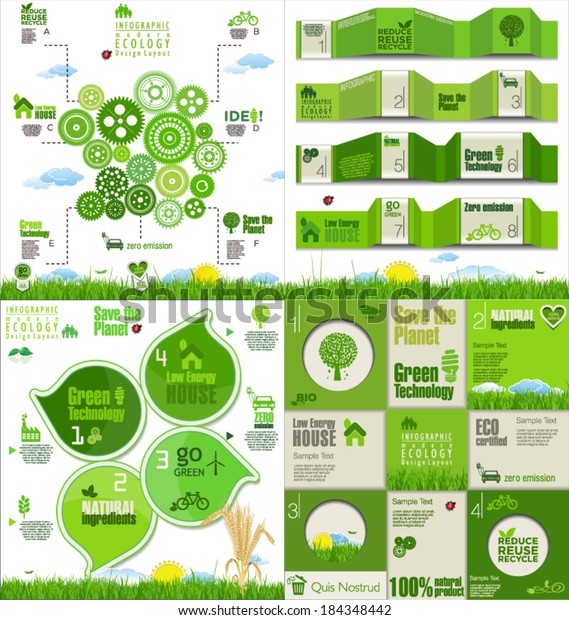 Modern Ecology Design Layout Collection Stock Vector (Royalty Free ...