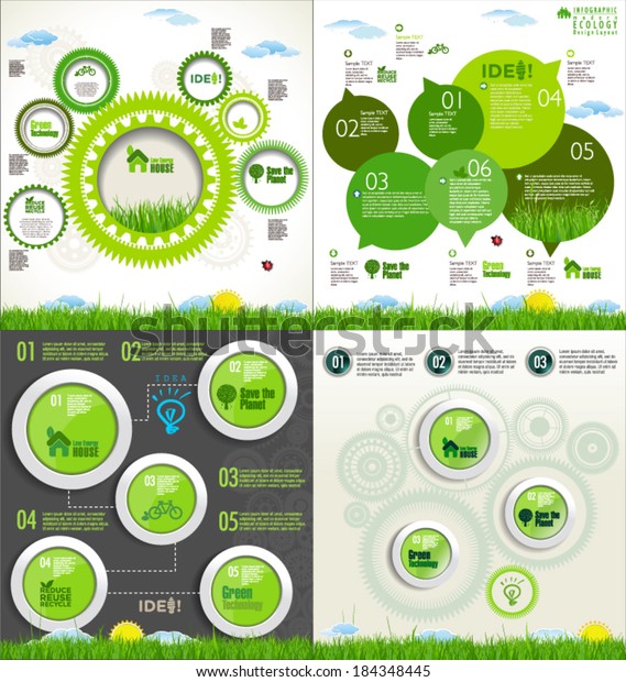 Modern Ecology Design Layout Collection Stock Vector (Royalty Free ...