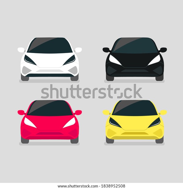 Modern Electric Car Front View Stock Vector (Royalty Free) 1838952508 ...