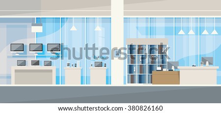 Modern Electronics Store Shop Interior Vector Stock Vector (Royalty ...