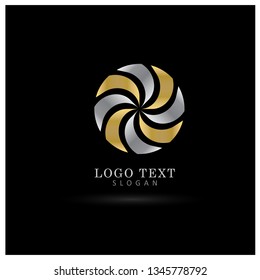 Modern Elegant Circle Gold Silver Logo Stock Vector (Royalty Free ...