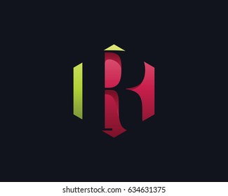 Modern Elegant Negative Space R Letter Stock Vector (Royalty Free ...