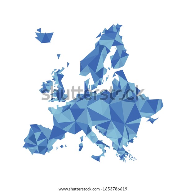 Modern Europe Map Polygons Great Design: เวกเตอร์สต็อก (ปลอดค่า ...
