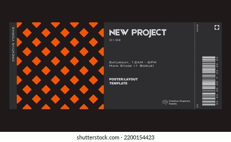 Modern Exhibition Ticket Template Layout Made Stock Vector (Royalty ...