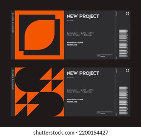 Modern Exhibition Ticket Template Layout Made Stock Vector (Royalty ...