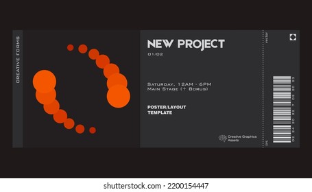 Modern Exhibition Ticket Template Layout Made Stock Vector (Royalty ...