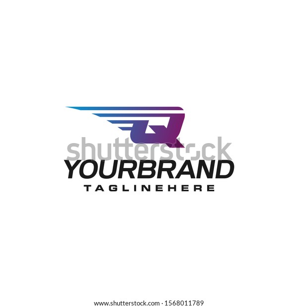 Modern Fast letter Q vector logo with speed or moving element. Suitable ...