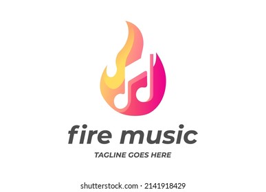 Modern Fire Flame Music Notes Hot Stock Vector (Royalty Free ...