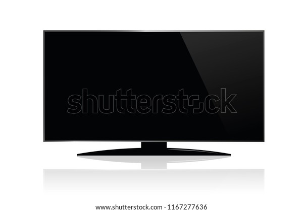 Modern Flat Black Television Vector Illustration Stock Vector (Royalty ...