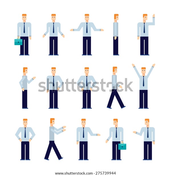 Modern Flat Design Cartoon Character Set Stock Vector (Royalty Free ...