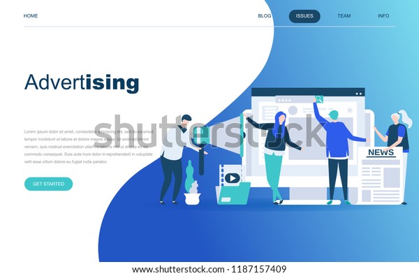 Modern Flat Design Concept Advertising Promotion Stock Vector (Royalty ...
