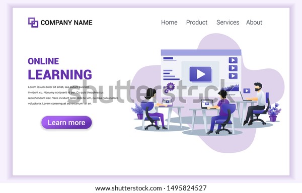 Modern Flat Design Concept Online Learning Stock Vector (Royalty Free ...