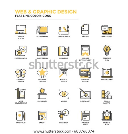 Modern Flat Design Icons Web Graphic Stock Vector (Royalty Free ...