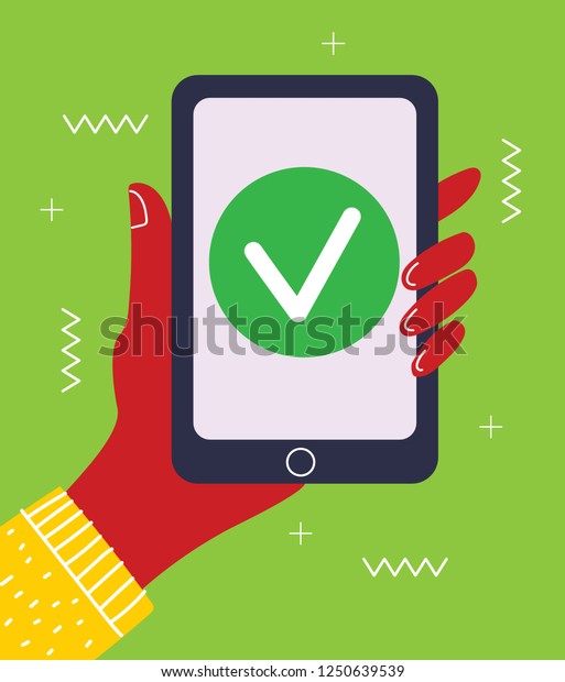 Modern Flat Design Illustration Check Mark Stock Vector (Royalty Free ...